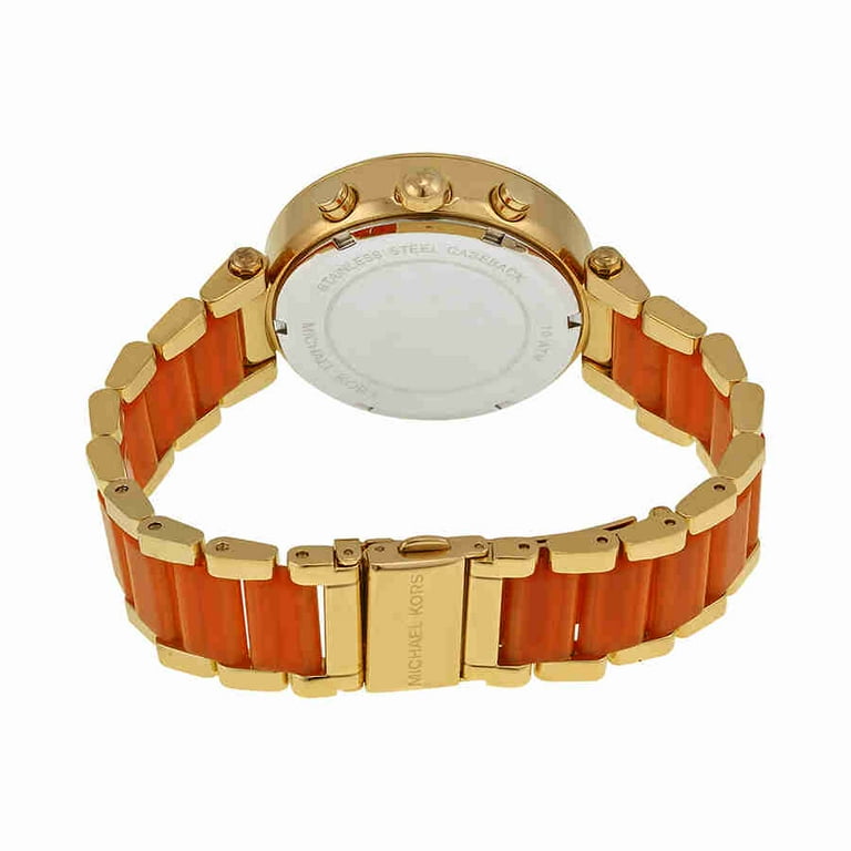 MK8296 Men's Dylan Black Dial Black IP Steel Orange