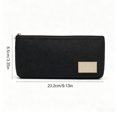 AHGQT Large Capacity Extended Canvas Pencil Case, 9x3in Stylish Solid ...