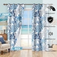 Coastal Beach Curtains 2 Panels Set Nautical Ocean Patterned Themed ...