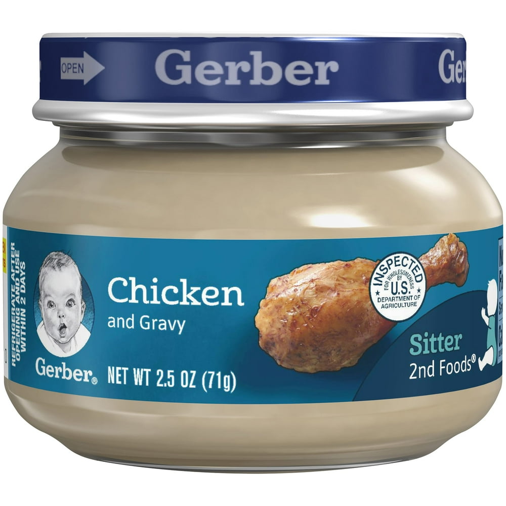Gerber 2nd Foods Chicken & Gravy Baby Food, 2.5 oz Jar - Walmart.com ...