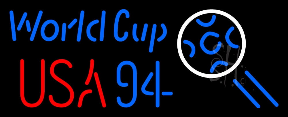 World Cup 94 LED Neon Sign 13 x 32 - inches, Black Square Cut Acrylic ...