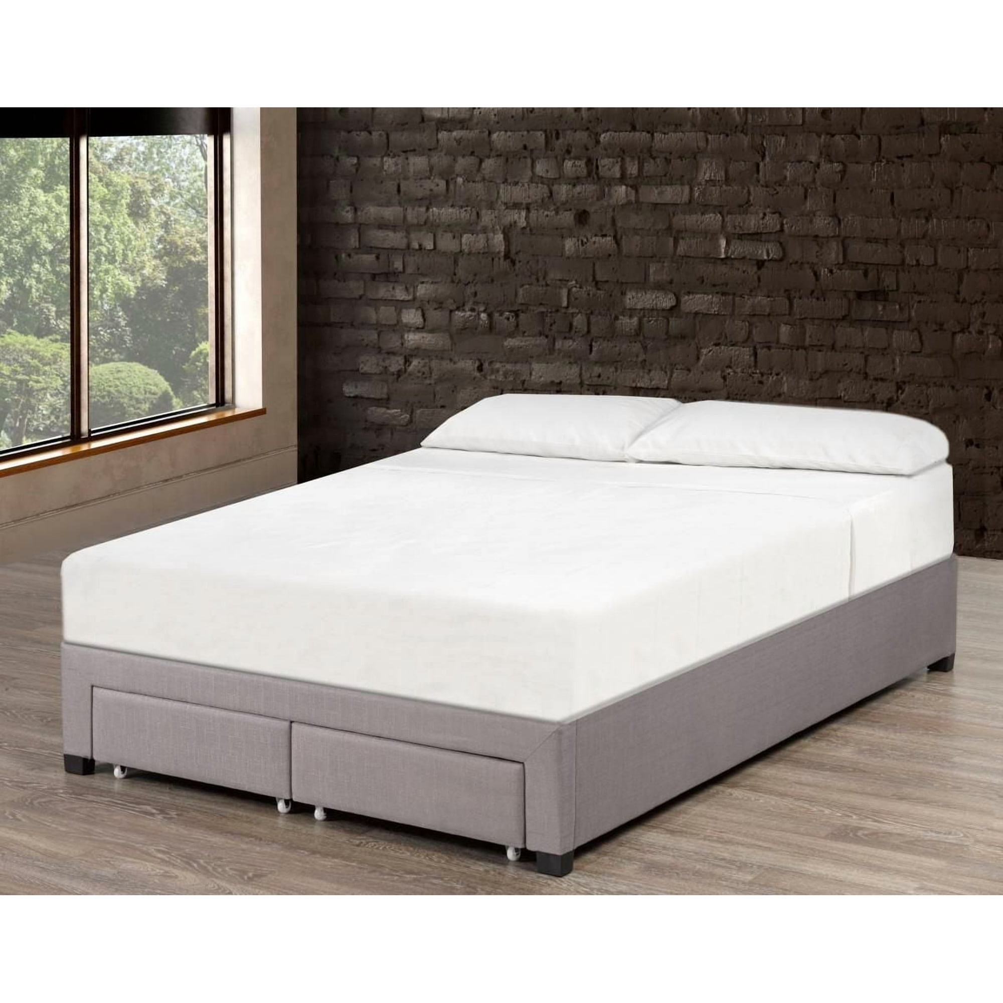 Click here for Brassex Emil Queen Platform Bed Base  Grey prices