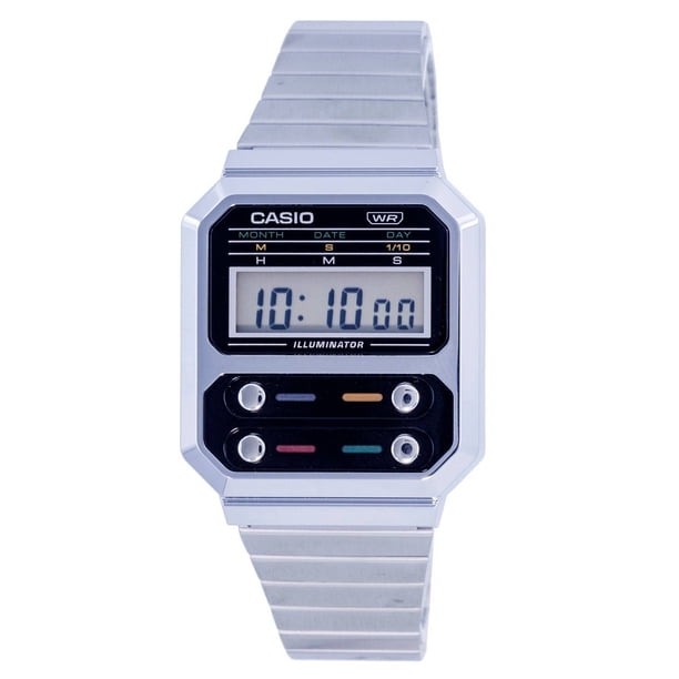 Casio Vintage Digital Stainless Steel A100WE-1A A100WE-1 Men's Watch ...