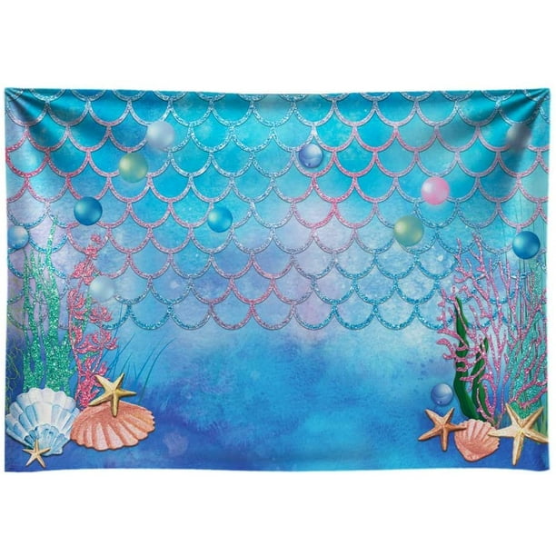 7x5ft Summer Little Mermaid Scales Photography Backdrop Under The Sea ...