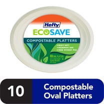 Hefty Deluxe Extra Strong & Deep Foam Platters, Oval, White, 10x12 Inch ...