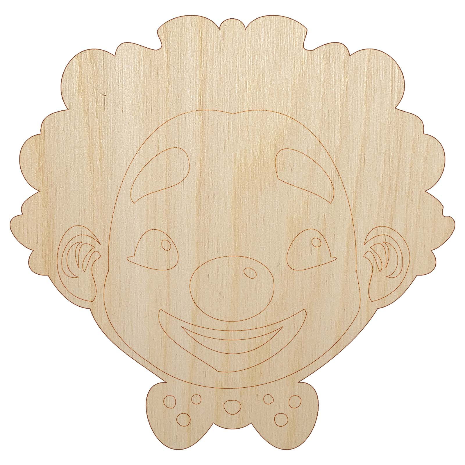 Cute Chibi Circus Party Clown Child Kid Wood Shape Unfinished Piece ...
