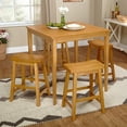 Belfast Counter Tall Square Dining Kitchen High Top Table, Oak ...