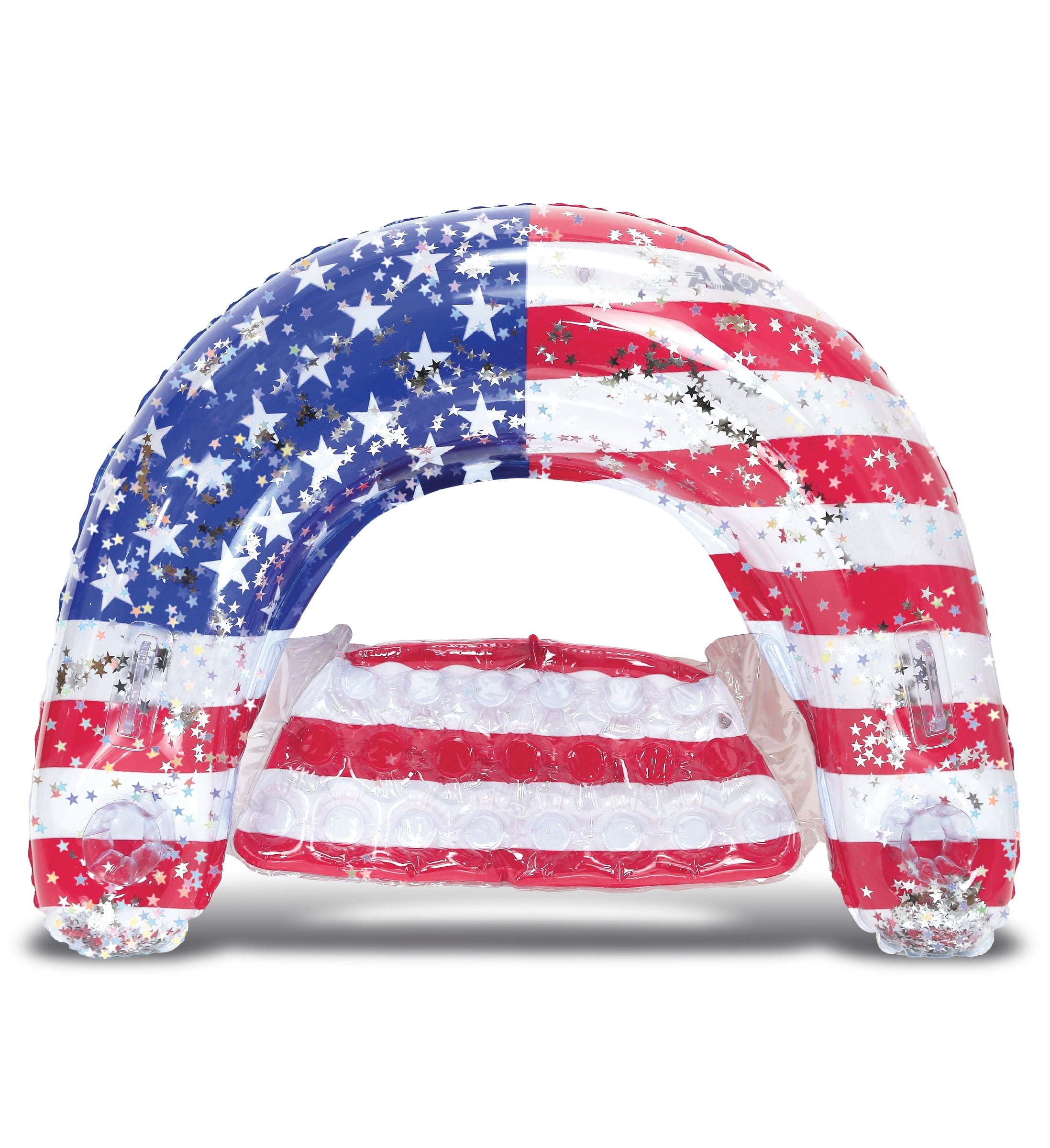 POZA Inflatable USA Flag Pool Float Chair - Luxurious Lounger Filled ...