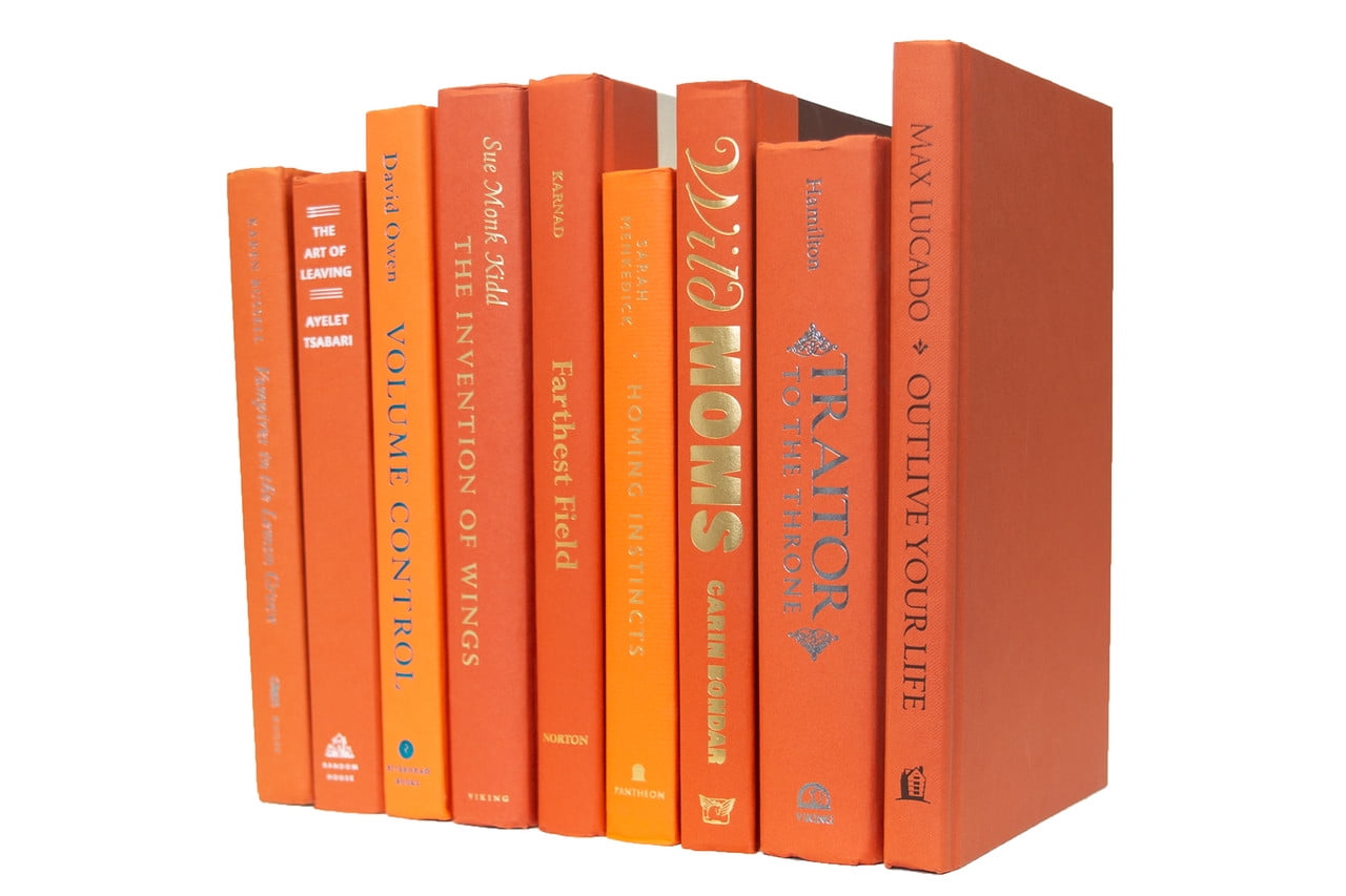 Pen & Willow Orange Decorative Books - Real shelf-ready book bundles ...