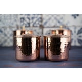 Set of 4 Solid Copper Canister Set with Lid | 100% Copper Kitchen ...