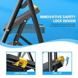 KK KINGRACK 5 Step Ladder, Metal Ladder with Tool Platform&Handrails ...
