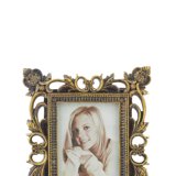 DecMode 4" x 6" Handmade Intricate Carved Brass Scroll Photo Frame (3 ...
