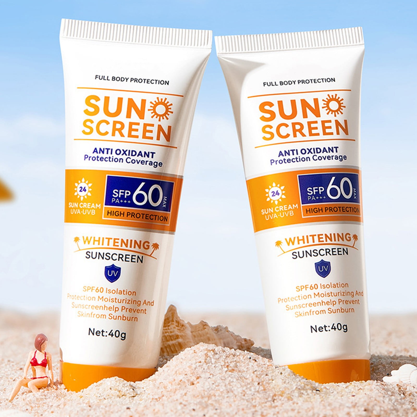 Protector solar SPF60, protector solar ligero y transparente para todos los tonos de piel 40 g ...