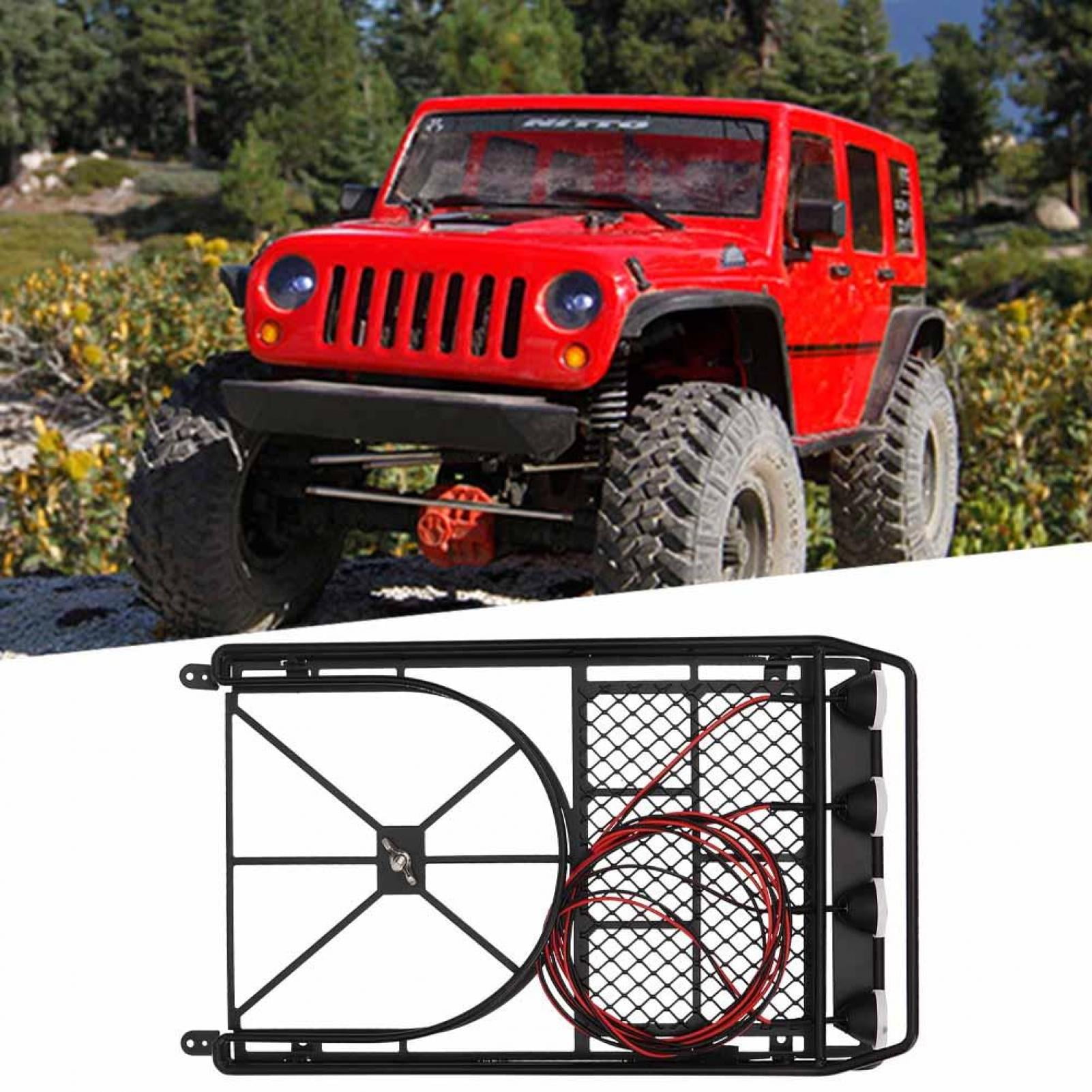 Ccdes RC Roof Rack with LED,RC Car Roof Rack Luggage Carrier Tray with ...