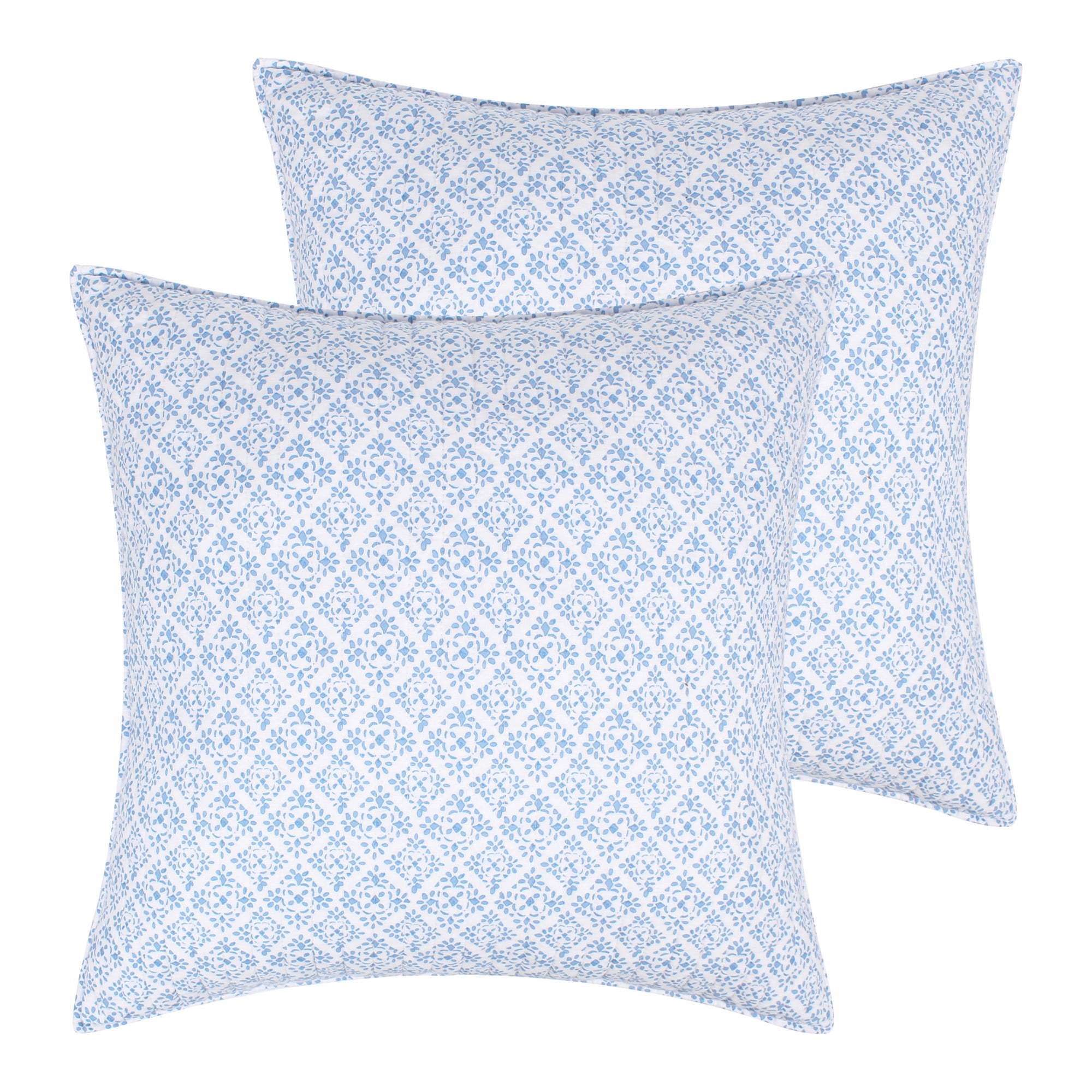 Levtex Home - Eleni Quilt - Euro Sham - Tile - Blue and White - Quilt ...