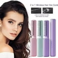2 in 1 Wireless Hair Hot Comb Cordless Hair Straightening B1X0 Comb ...