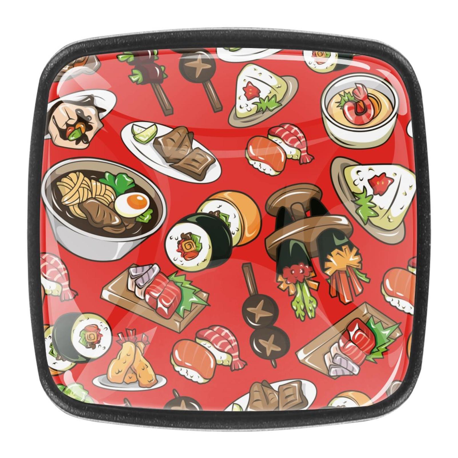 4 Pcs Square Cabinet Handle Cupboard Knob Drawer Pulls Handle Cute ...