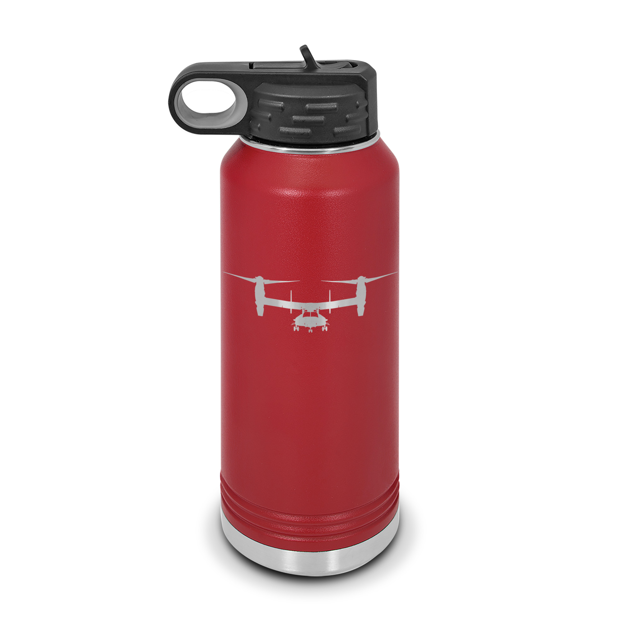 V-22 Osprey Water Bottle 32 oz - Laser Engraved w/ Flip Top Removable Straw - Polar Camel ...