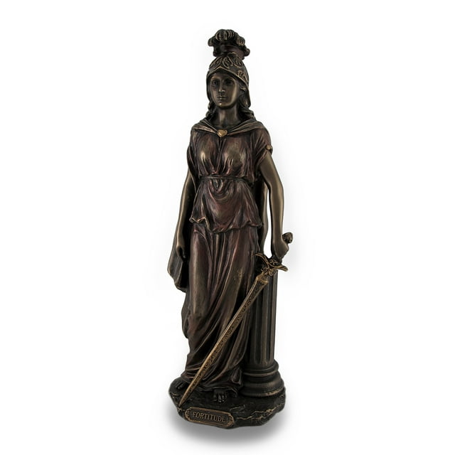 Cardinal Virtue Fortitude Bronze Finished Statue Hand Painted Accents ...