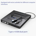 External DVD Drive USB 3.0 Type C Cable Portable Optical Player CD DVD ...