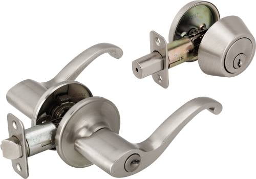 Legend Decorative Lever Deadbolt Combo Set, Adjustable Backset, Kw1 ...