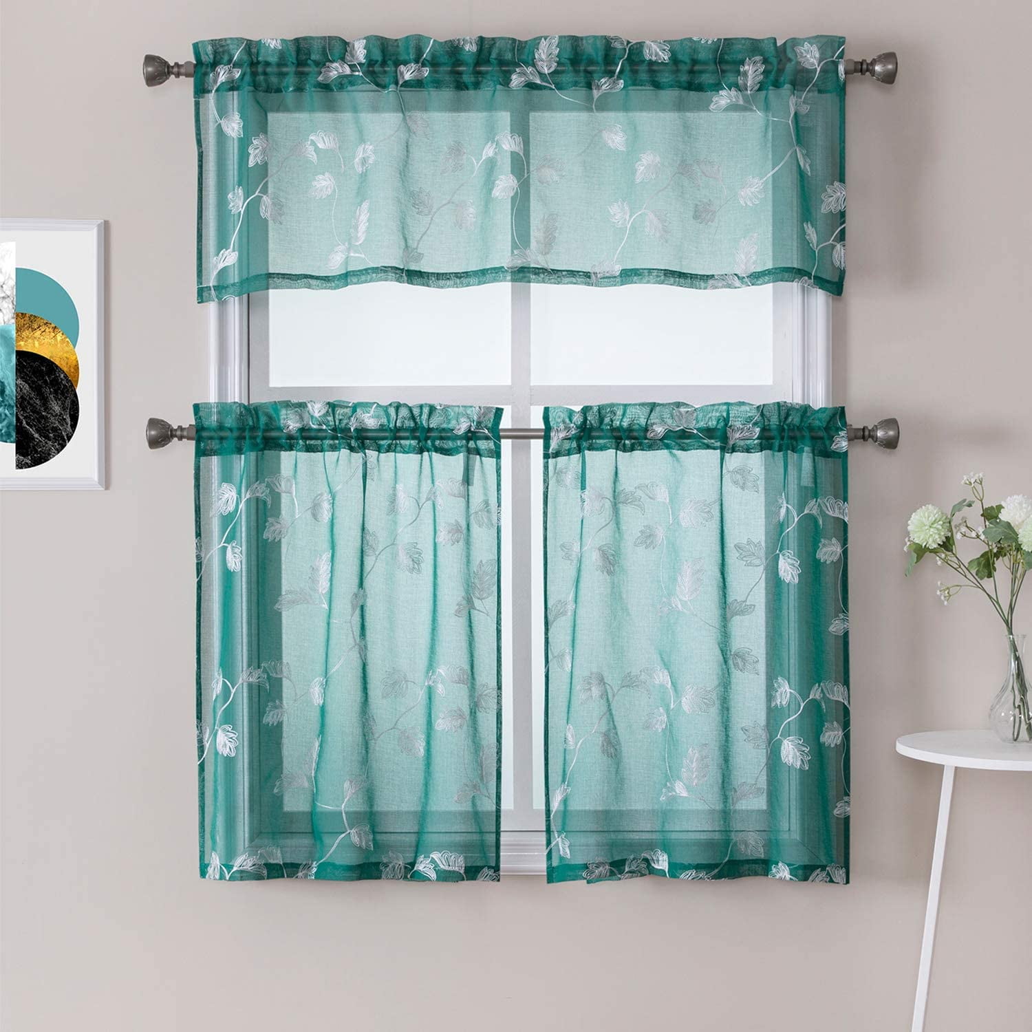 Teal Kitchen Curtains