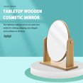 NICEXMAS Small Tabletop Mirror Makeup Mirror Khaki Wood 1Set 9.4X8.7X3 ...