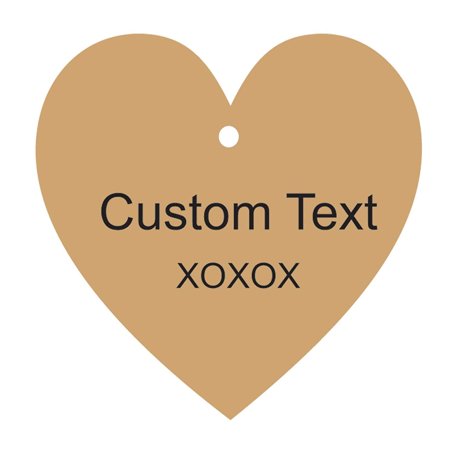 100 PCS Custom Made Any Text Hang Tags Heart Shape Personalized Wedding ...