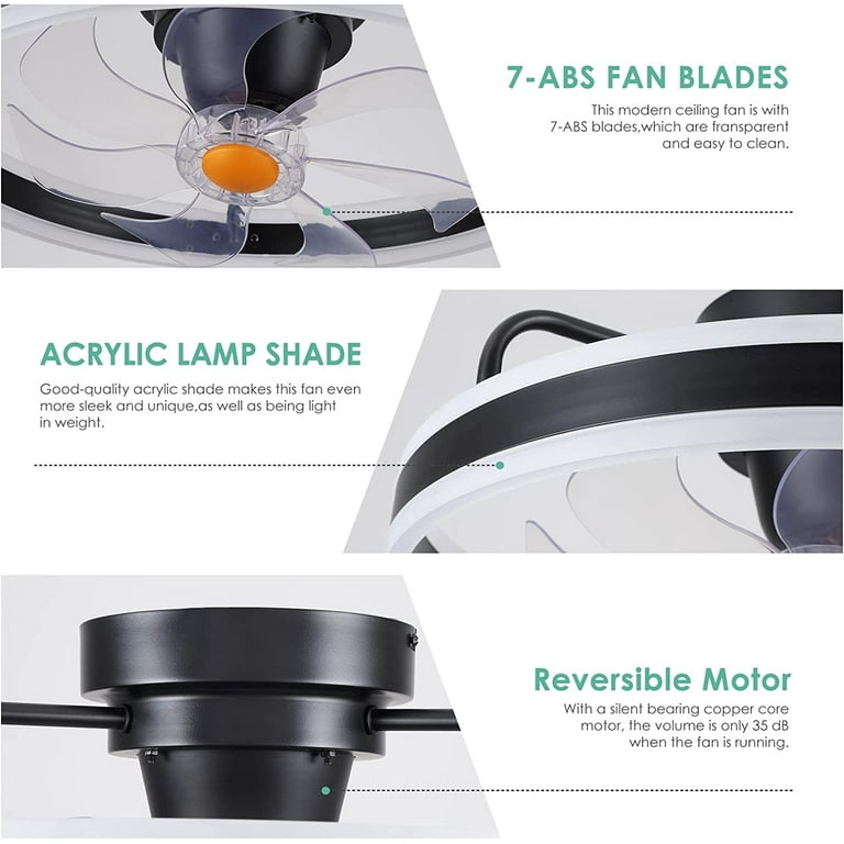 Flush Ceiling Mount Oscillating Fan