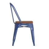 BizChair Commercial Grade Blue Metal Indoor-Outdoor Stackable Chair ...