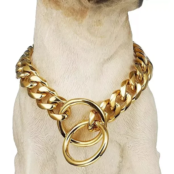 Cadena Para Perros Tipo Cubano, Color Dorado, Tipo Castigo | Bodega ...