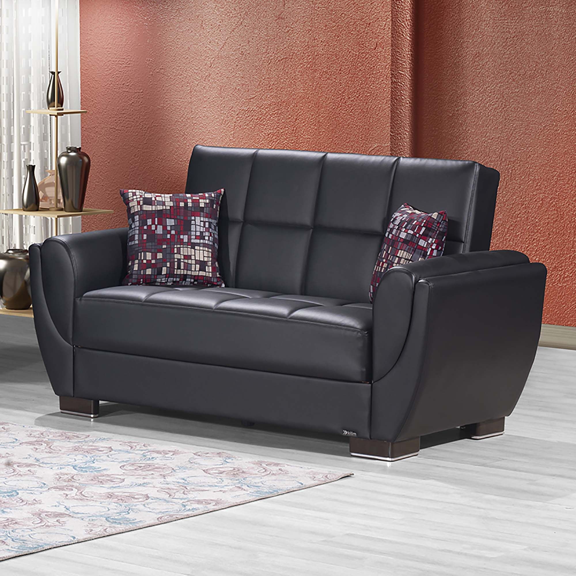 AIR ARMADA LOVESEAT 115 BLACK PU - Walmart.com