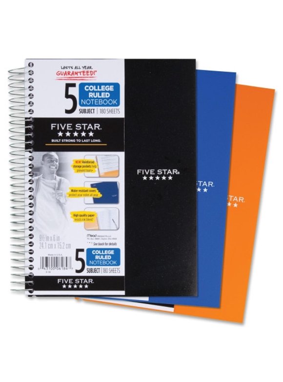 5-Subject Spiral Notebooks in Spiral Notebooks - Walmart.com