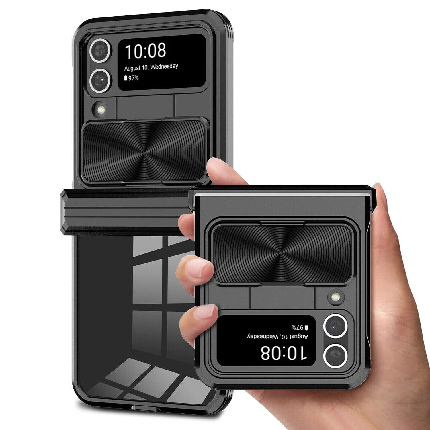 SOATUTO for Samsung Galaxy Z Flip 4 Case & Slide Camera Lens Protection ...