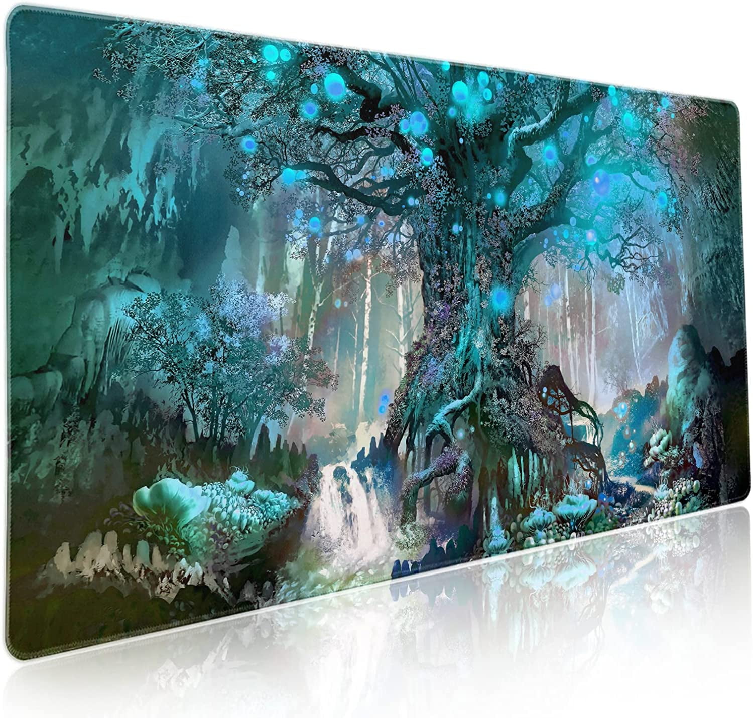 Blue Magical Nature Tree Life Gaming Mouse Pad XXL Fantasy Forest Fairy ...