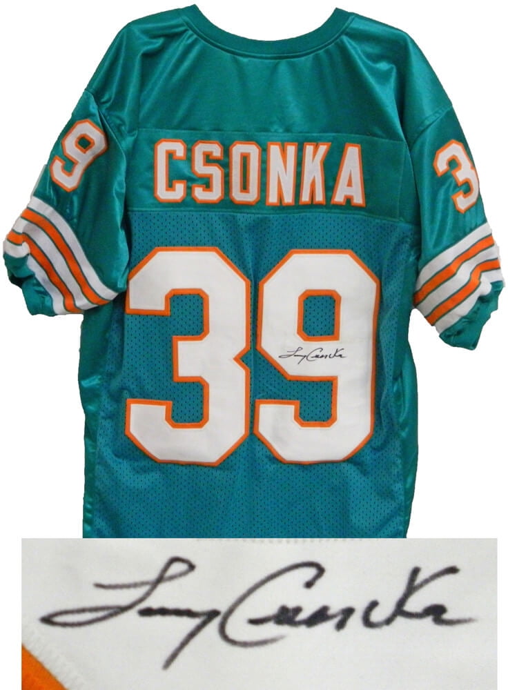 Larry Csonka Signed Teal Throwback Custom Jersey - Walmart.com