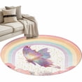 Butterfly 4' Round Rug for Cozy Reading Nook Home Office Chair Area ...