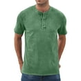 Iceglad Mens Distressed Henley Shirts Retro Short Sleeve Cotton Tee ...