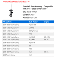 Front Left Strut Assembly - Compatible with 2018 - 2023 Toyota Camry ...