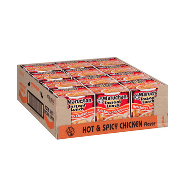 Maruchan Ramen Cup Noodles Instant 24 Count - 12 Hot and Spicy Shrimp ...