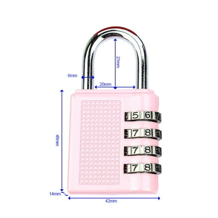 4 Digit Dial Combination Code Number Lock Padlock For Luggage Zipper ...