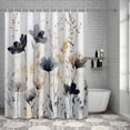 Bathroom Shower Curtain Abstract Watercolor Flowers Waterproof Shower ...