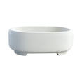 Stylish White Gardening Planter – Oval Shallow Flower Pot for Bonsai ...