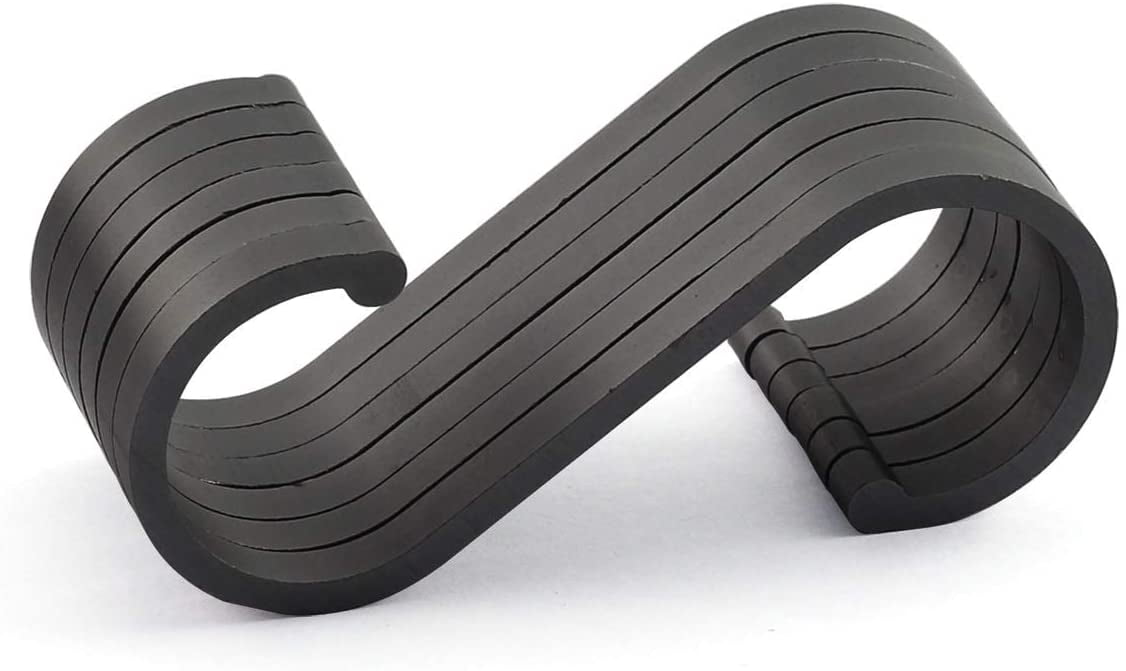 6pcs Black Space Aluminum S Hook Flat S Shape Bathroom Kitchen Railing ...