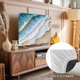 Abstract Waves TV Dust Cover 55 Inch, Gold Beach Blue Ocean Oil ...