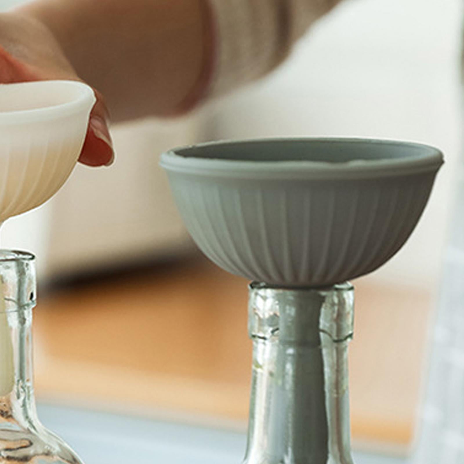 Universal Kitchen Funnel Wide Mouth Silicone Collapsible Funnel for ...