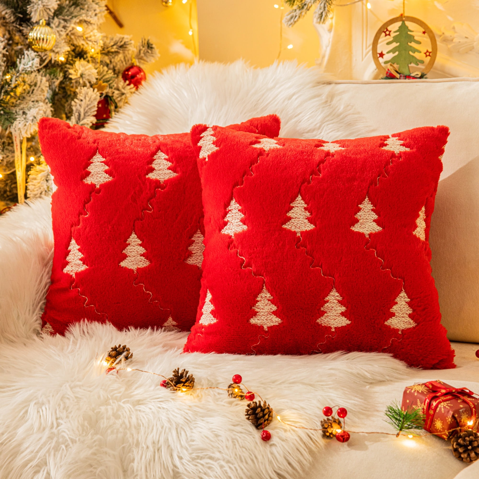 Click here for Aqothes Christmas Tree Embroidered Throw Pillows S... prices