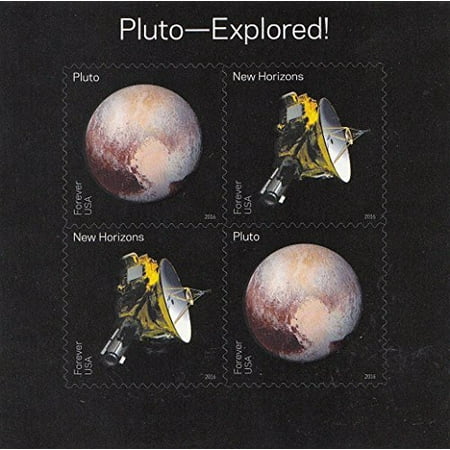 Pluto-Explored! Souvenir Sheet of 4 Self-Adhesive Collectible USPS ...