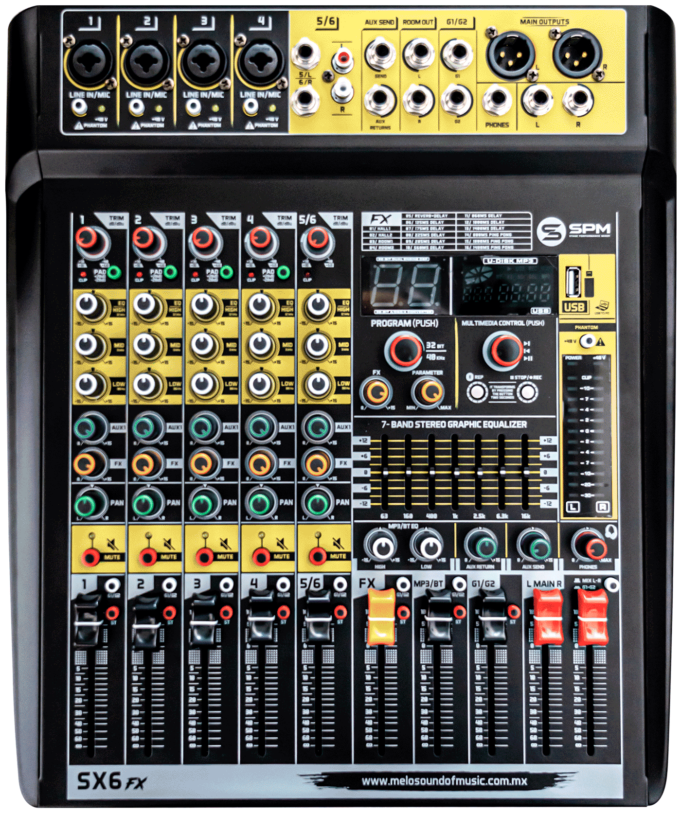 Consola MELO SX6FX De 4 Canales Mono, conexión Bluetooth | Walmart en línea