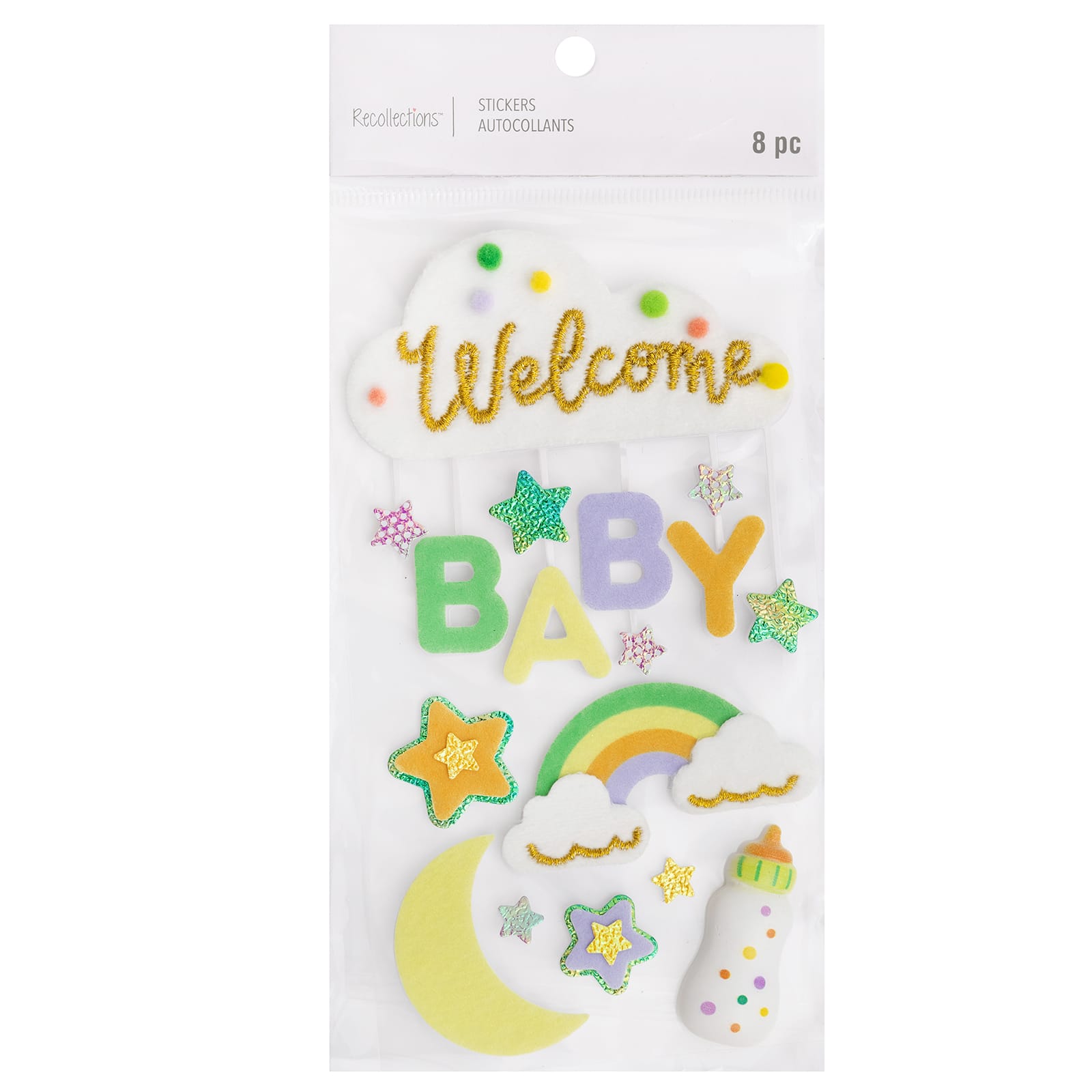 12 Pack: Welcome Baby Cloud Dimensional Stickers by Recollections ...